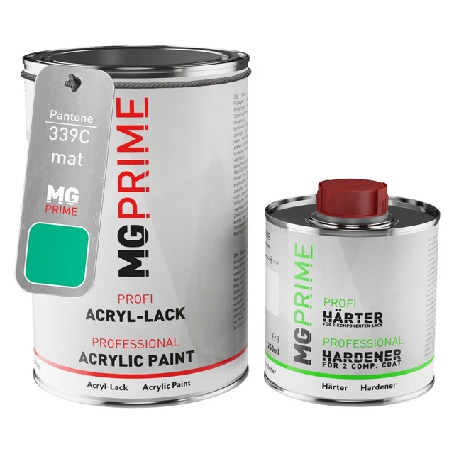 PANTONE 339C GREEN mat peinture acrylique 1,5 Litres 1500 ml durcisseur ...