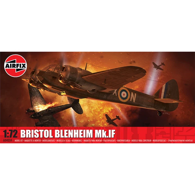 AIRFIX 1:72 WW2 RAF Bristol Blenheim Mk.IF T bomber aircraft model kit ...
