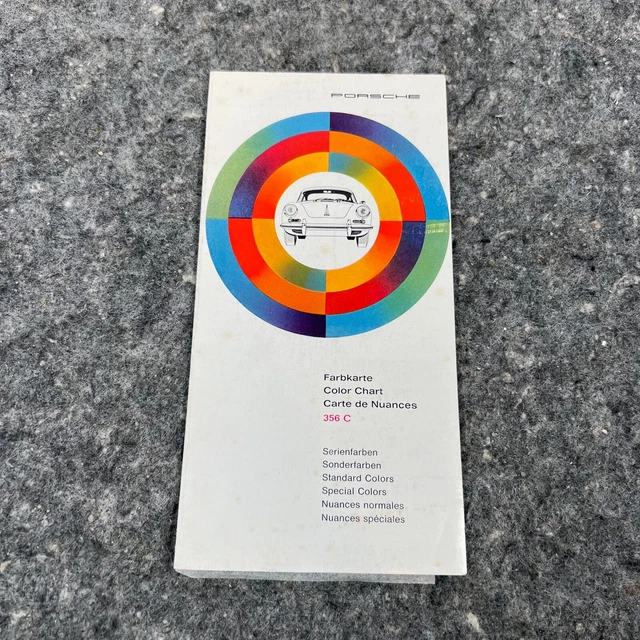 1964 PORSCHE 356C COLOR Chart Brochure 1600 S SC Paint Sample 356 C ...
