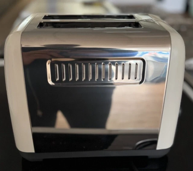 GEORGE HOME 2 Slice White Stainless Steel Toaster With 6 Heat Settings ...