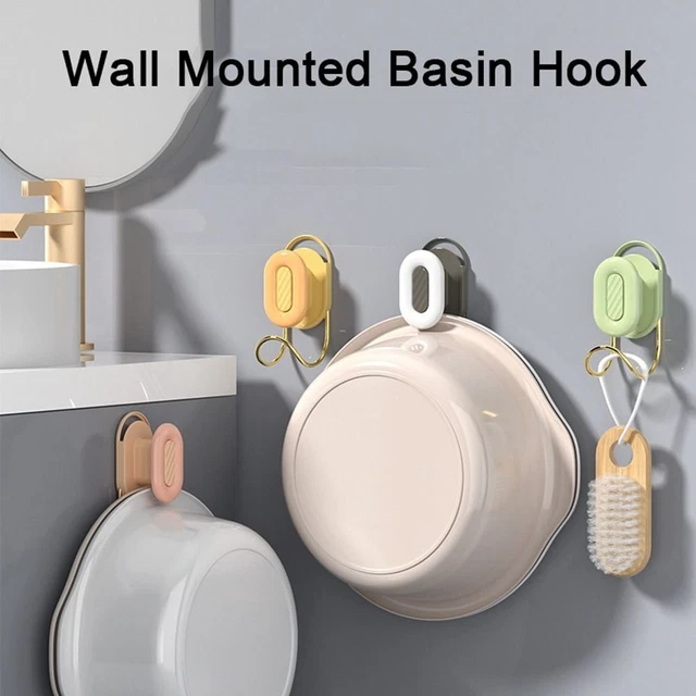 ADJUSTABLE WASH BASIN Storage Rack Wall Mounted Basin Organizer Hook ...