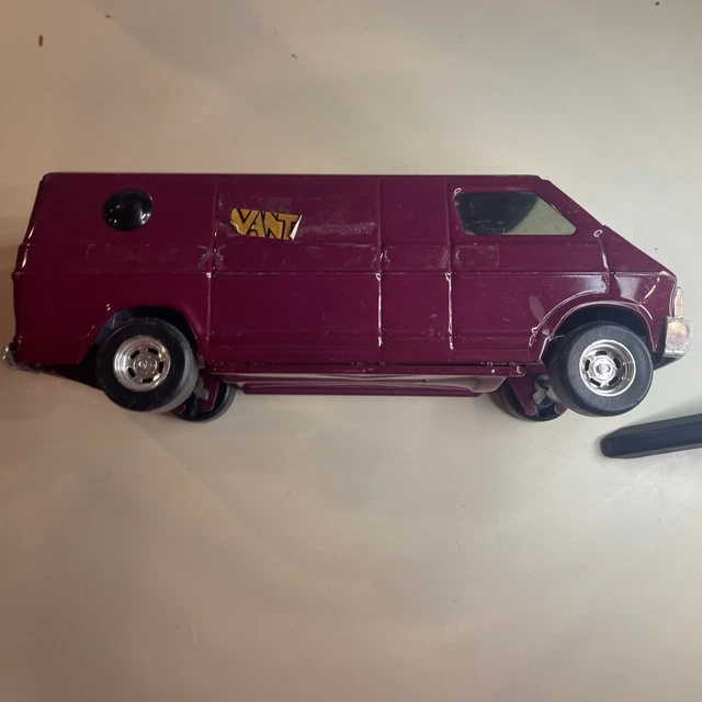 VINTAGE 70S ERTL Pressed Steel Dodge Custom Purple Van Moon Windows USA ...