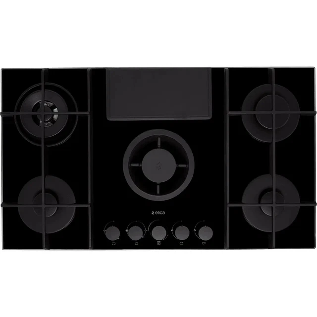 ELICA NT-FLAME-BLK-RC BUILT In 88cm 4 Burners Black Gas Hob Brand New £ ...