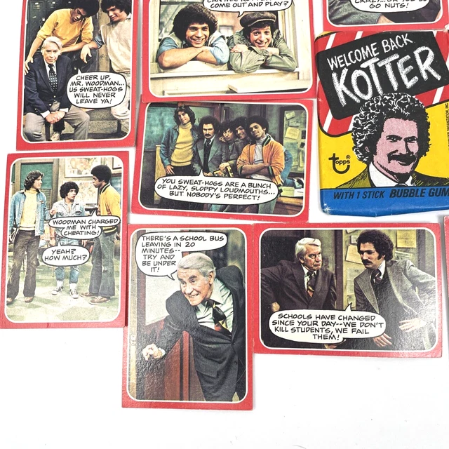 WELCOME BACK KOTTER Vintage 14 Trading Cards & 2 Sealed Package Topps ...
