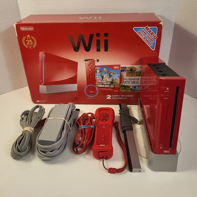 NINTENDO WII SUPER Mario Bros 25th Anniversary Red Console w Box NO ...