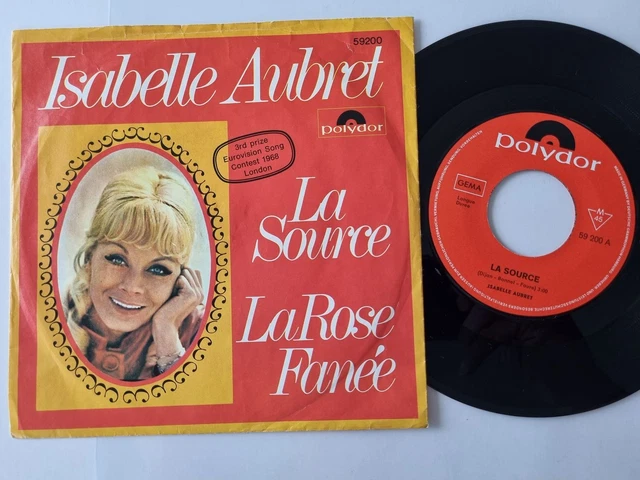ISABELLE AUBRET - La source 7'' Vinyl Germany EUROVISION 1968 $37.73 ...