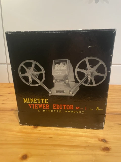 VINTAGE FILMBETRACHTER MINETTE Viewer Editor M-1 für 8mm Film Made in ...