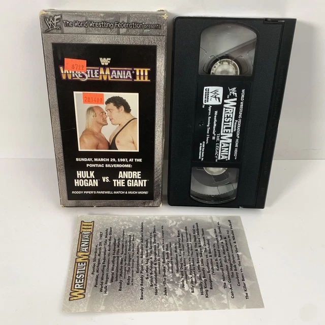 VHS: WWF WRESTLEMANIA 3 III: Hulk Hogan vs. Andre The Giant WWE 1987 £ ...