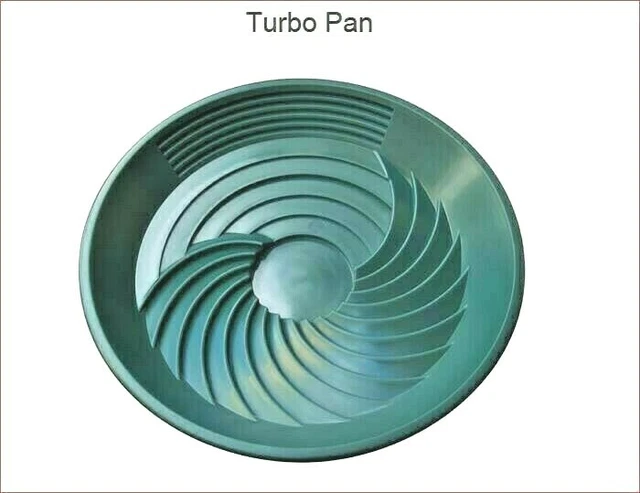 TURBO PAN GREEN 16" Plastic Gold Pan Sluice Panning Prospecting Gem ...