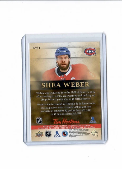 SHEA WEBER 2025/26 Tim hortons hockey cards RARE 1/12 000 CASE HIT ...