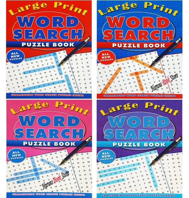 A4 LARGE PRINT Word Search Puzzle Books - Trivia - 28 Puzzles In Each ...