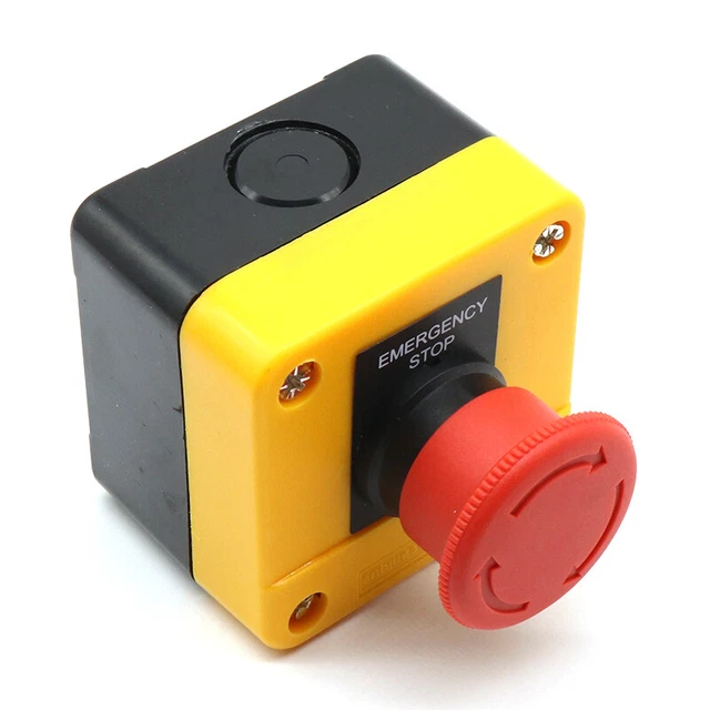 PLASTIC SHELL EMERGENCY Stop Mushroom Push Button Switch Station 1 NO ...