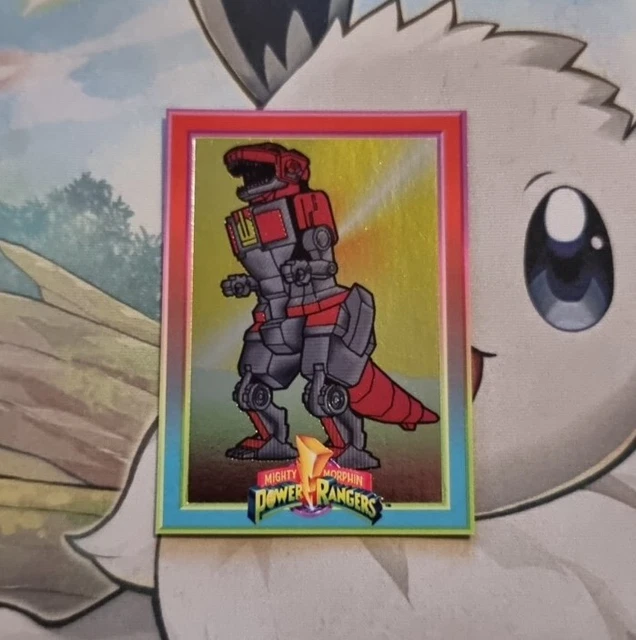 MIGHTY MORPHING POWER Rangers Trading Card Red Ranger Tyrannosaurus ...