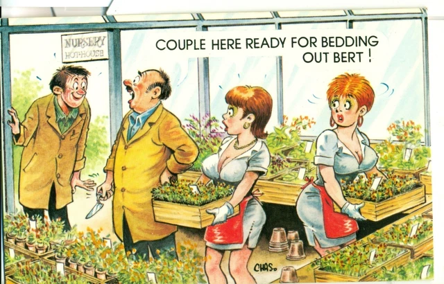 POSTCARD BAMFORTH COMIC Series No 1059 Couple ready for Bedding Out ...
