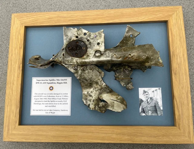 WW2 BATTLE OF Britain relic display, Supermarine Spitfire R6595, 610 ...