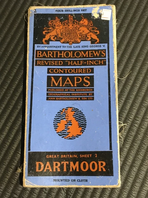 BARTHOLOMEW'S REVISED HALF Inch Map - Sheet 2 - Dartmoor - Vintage ...