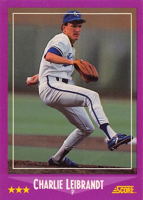CARTE DE BASEBALL Charlie Leibrandt 1988 score 61 Kansas City Royals ...