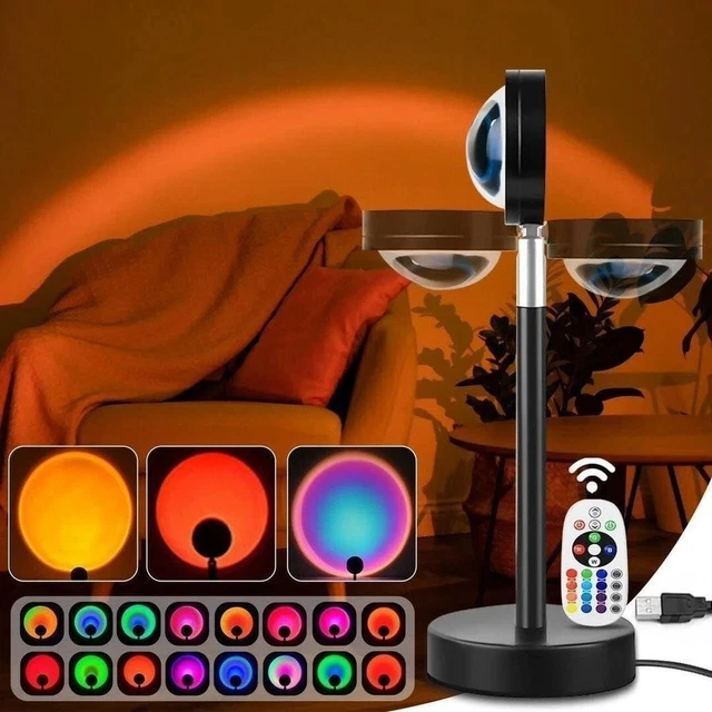 SUNSET LAMP PROJECTOR with 16 Colors LED & Remote Control | Mood & Room ...