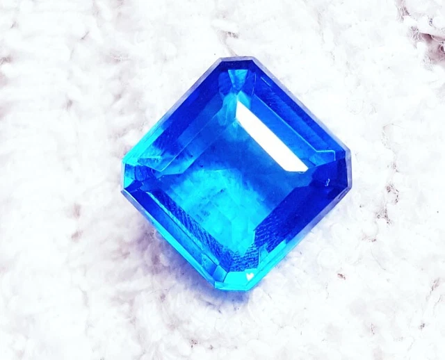 BLAUER TOPAS QUADRATFORM Lose Edelstein 7.10 CT Zertifiziert mit Gratis Geschenk EUR 14,29 ...