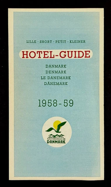 1958-1959 DENMARK HOTEL Tourist Lodging Guide Copenhagen Vintage Travel ...