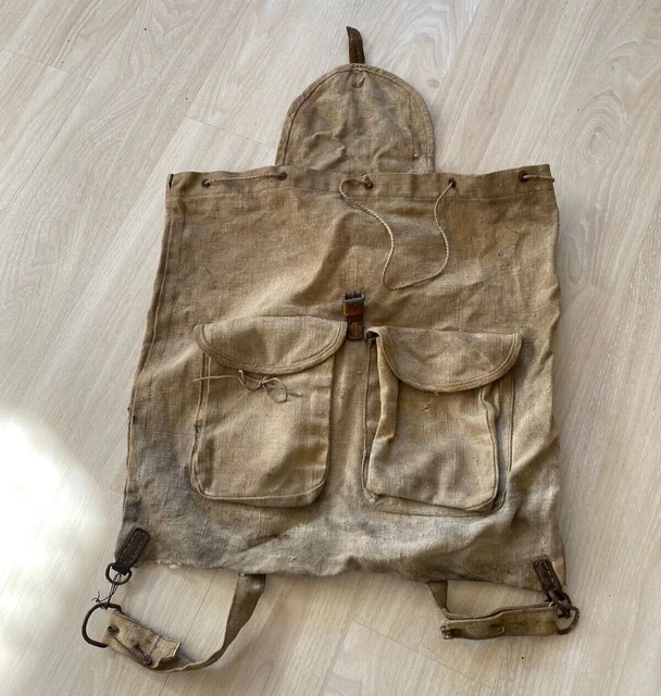 WW2! ORIGINAL WEHRMACHT Assault Late-War Canvas Backpack / Rucksack ...