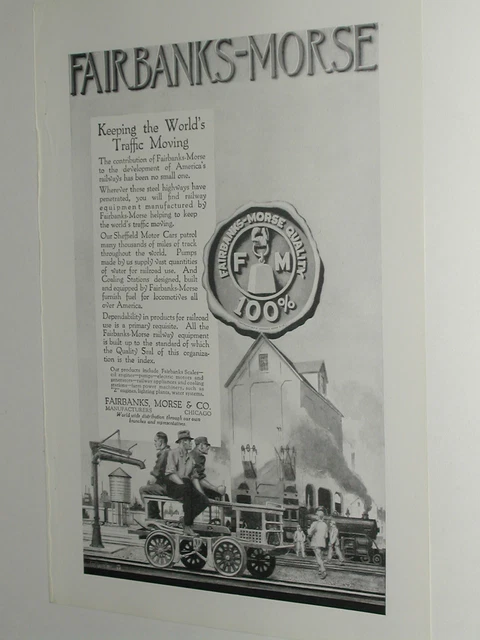 1920 FAIRBANKS MORSE advertisement, RAILROAD Coaling Tower, track ...