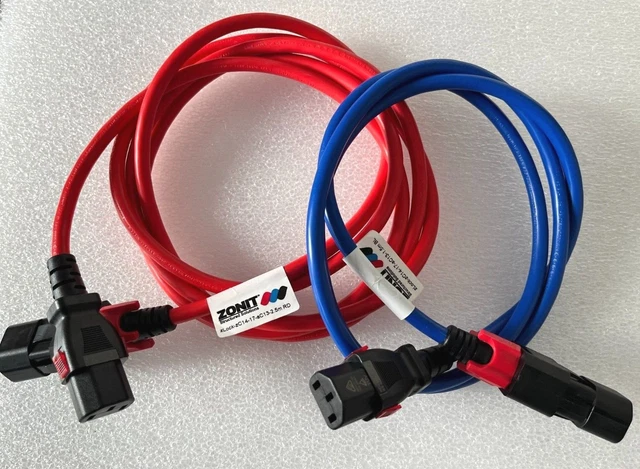 ZONIT Z-LOCK Stromkabel C14-C13 Rot&Blau 0,5-4m inkl. MwSt.-u.Rechnung ...