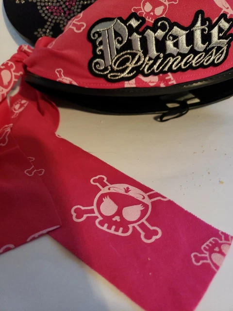 DISNEY PIRATE PRINCESS Ears Hat Disneyland Park Sparkle Skulls Pink ...