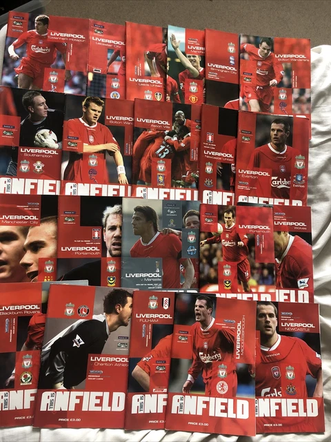 LIVERPOOL FC PROGRAMMES SEASON 2003/04 total of 20 £40.00 - PicClick UK