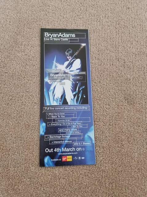TNEWL37 ADVERT 11X4 Bryan Adams : 'Live At Slane Castle' £5.99 ...