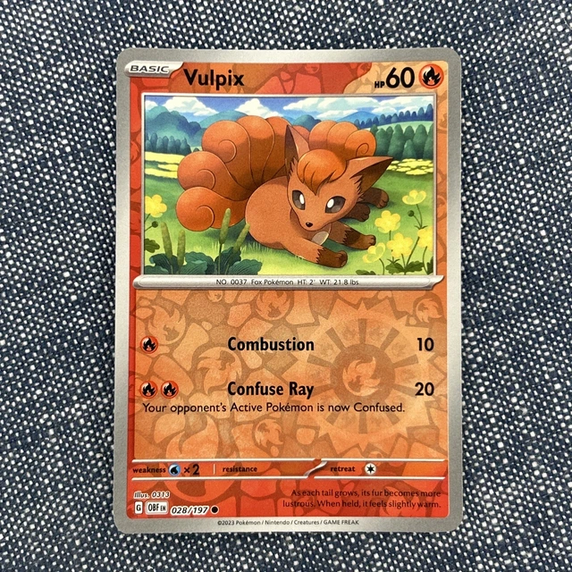 POKÉMON TCG VULPIX SV03: Obsidian Flames 028/197 Reverse Holo Common ...
