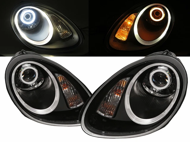 BOXSTER 987 05-08 PRE-FACELIFT LED Cotton Halo Headlight Black for ...