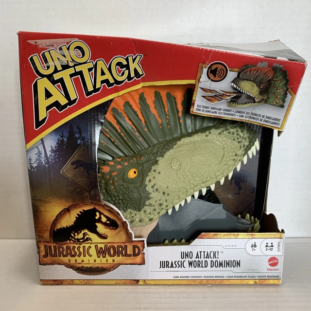 MATTEL UNO ATTACK Jurassic World Dominion Dinosaur CARD GAME NEW in BOX ...