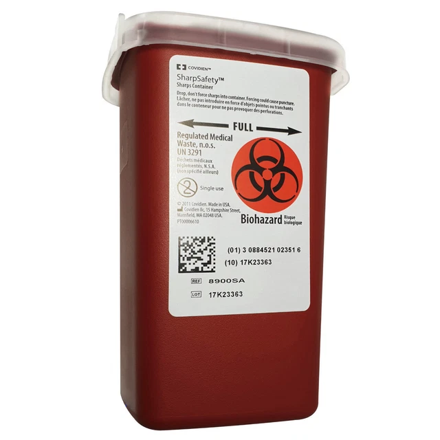 20 PACK! SHARPS 1 Quart Container Biohazard Needle Disposal 1 Qt Dr ...