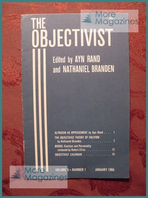 AYN RAND DER OBJEKTIVIST Januar 1966 Nathaniel Branden Robert Efron ...