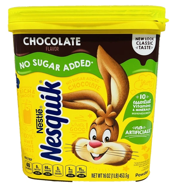 NESQUIK NO SUGAR Added Chocolate Milk Powder 16 oz Nesquick £9.26 ...