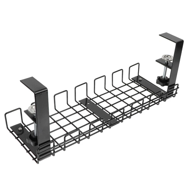 UNDER DESK STORAGE Wire Cable Tray Organizer Rack Desktop Stand Bracket ...