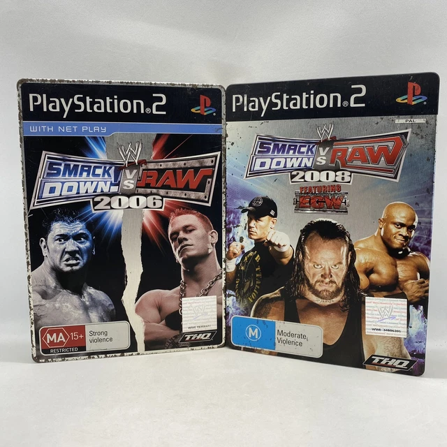 WWE SMACKDOWN VS Raw 2006 & 2008 Steelbook PS2 PlayStation 2 PAL Free ...