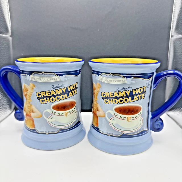 POLAR EXPRESS TRAIN Cocoa Mugs "Creamy Hot Chocolate" Warner Bros ...