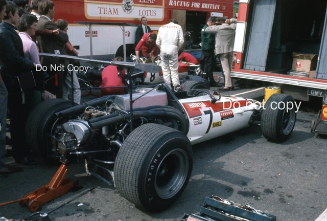 TEAM LOTUS 49 1968 Honda RA301 Paddock 35MM Slide Graham Hill Surtees ...