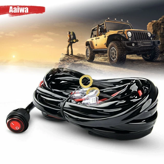 2-LEAD WIRING HARNESS Kit ON-OFF Switch Fuse Relay LED Work Light Pods ...