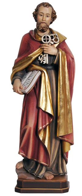 STATUE SAN PIERRE Apôtre - St.Peter Apostle Bois Sculpté Statue EUR 3. ...