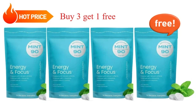 NEURO GUM ENERGY Mint Boost with L-theanine B-12 Nootropics Caffeine ...