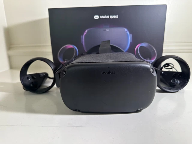 OCULUS QUEST 1 VR Headset Controllers 128GB All-In-One Gaming Black ...