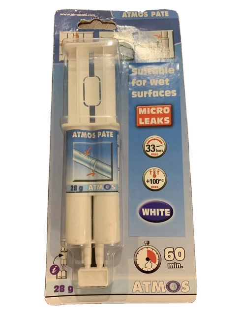 NEW ATMOS PATE For Wet Surfaces Micro Leaks 28g, White £5.89 - PicClick UK
