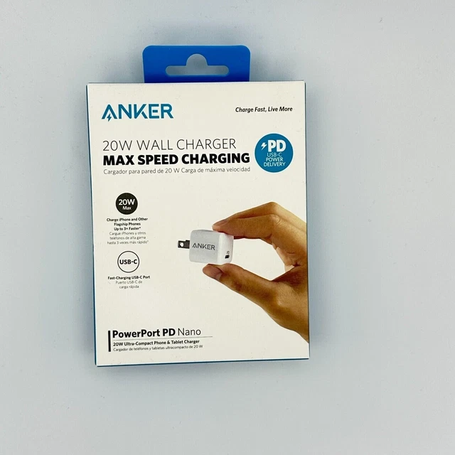 ANKER POWERPORT PD Nano 20W Wall Charger Max Speed Charging USBC NEW ...