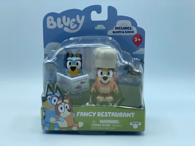 BLUEY FANCY RESTAURANT Bluey and Bingo Figures with Accessories Brand ...