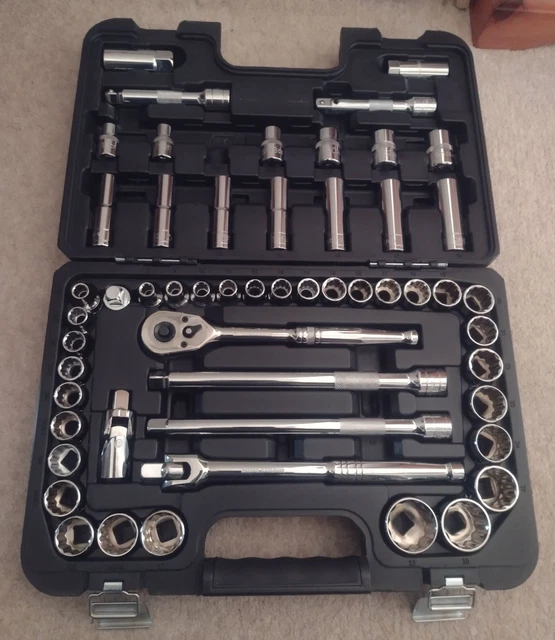 HALFORDS ADVANCED 55 Piece Socket Set. Metric, AF, Deep and Star ...