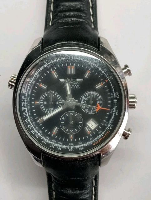 MENS AVIATOR CHRONOGRAPH Watch Working Needs A New Buckle AVW5839G1 ...
