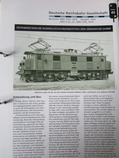 BAHN LOKAUFRISSE E & Diesel DRG 45 BBÖ 1570 1670 Österreich ...